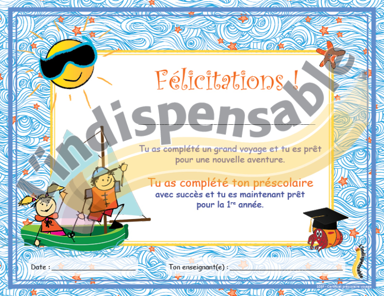 Certificats de félicitations – L'Indispensable